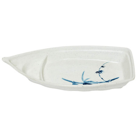 Thunder Group 8005BB, 12" x 5 1/2" "Blue Bamboo" Melamine Sushi Boat ...
