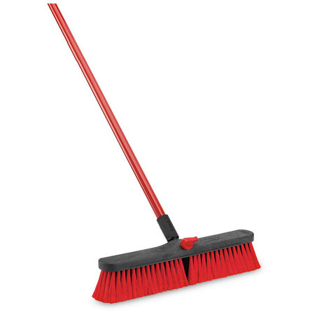 Libman Commercial 804, 18" Multi-Surface Push Broom, Red
