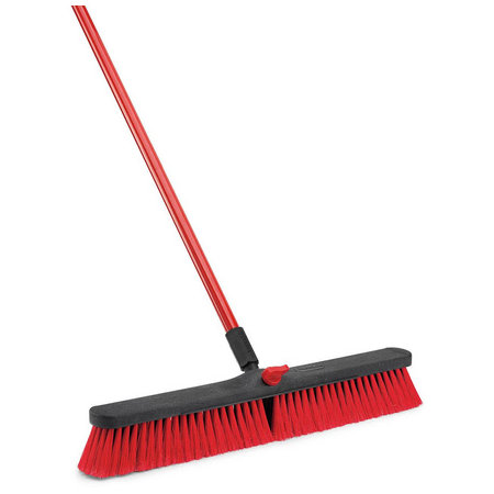 Libman Commercial 805, 24" Multi-Surface Push Broom, Red
