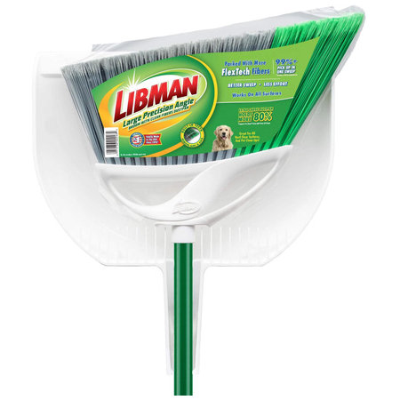 Libman Commercial 248, 53" Large Precision Angle Broom w/ Dustpan, Green