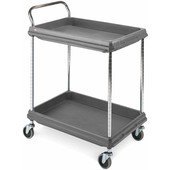Metro BC2030-2DG, 33" x 21" Gray Polymer Utility / Bus Cart w/ 2 Shelves