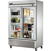 True T-49G-LD, 54" 2 Glass Door Reach-In Refrigerator, T-Series