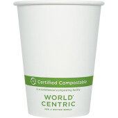 World Centric CU-PA-12, 12 oz Compostable FSC® Paper Hot Cup, White ...