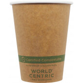 World Centric CU-PA-12-K, 12 oz. Brown FSC Kraft Paper Hot Cup (1000/Case)