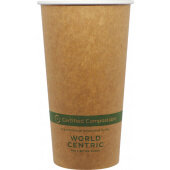 World Centric CU-PA-20-K, 20 oz. Brown FSC Kraft Paper Hot Cup (1000/Case)