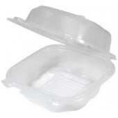 Genpak CLX225-CL, 6" x 6 1/4" Clover Plastic Hinged Take-Out Container ...