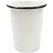 TableCraft 80011, 16 oz Enamel Tumbler, White w/ Black Rim