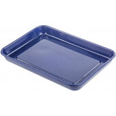 TableCraft 10161, 16" x 11 1/2" Enamel Serving Tray, Blue w/ White Speckle