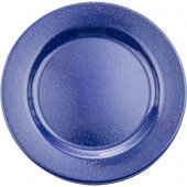 TableCraft 10163, 8" Round Enamel Plate, Blue w/ White Speckle