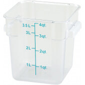 Winco PCSC-4C, 4 Qt Polycarbonate Food Storage Container, Clear