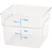 Winco PTSC-12, 12 Qt Polypropylene Food Storage Container, Translucent