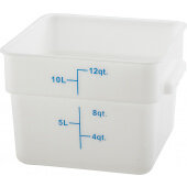 Winco PESC-12, 12 Qt Polypropylene Food Storage Container, White