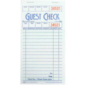 National Checking Company G3674SP, 50 Check Medium 1-Part Guest Check ...