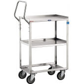 Lakeside 6610, 31" x 19" Ergo-One™ Stainless Steel Utility / Bus Cart w ...