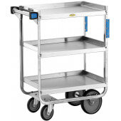 Lakeside 511, 30" x 16 1/4" Stainless Steel Utility / Bus Cart w/ 3 Shelves