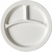Cambro 93CW148, 9" Camwear® Polycarbonate 3-Compartment Plate, White
