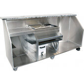 Glastender PBGR96-12, 96" x 28" Portable Bar w/ Ice Bin & Speed Rail