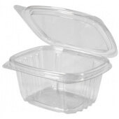 Genpak AD06, 6 oz Plastic Hinged Deli Container, Clear (400/case)
