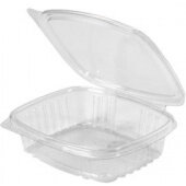 Genpak AD08, 8 oz Plastic Hinged Deli Container, Clear (200/case)