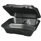 Genpak SN203-3L, 9 1/4" x 9 1/4" 3-Compartment Foam Hinged Take-Out ...
