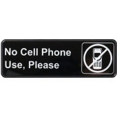 Winco SGN-334, 9" x 3" "No Cell Phone Use" Sign