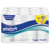 Windsoft WIN12216, 110 Count 2-Ply Perforated Paper Towel Roll, White ...
