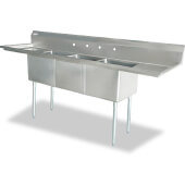 Omcan USA 43789 Stainless Steel Three Compartment Sink