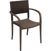 Grosfillex UT986037, Indoor / Outdoor Stacking Java Arm Chair, Bronze