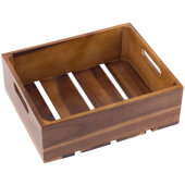 TableCraft CRATE124, 12 3/4" x 10 1/2" x 4 1/4" Acacia Wood Gastronorm ...