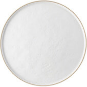 TableCraft 123519W, 18" Round Europa Melamine Serving Tray, White / Beige
