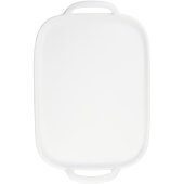 TableCraft 11495, 20 3/8" x 13 1/4" Melamine Faux Cast Iron Serving Tray, White