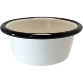 TableCraft 10959, 3 oz Enamelware Ramekin, White / Black