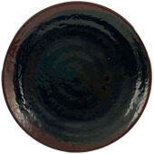 Thunder Group 1707TM, 7-1/2" Tenmoku Melamine Plate, Black w/ Brown Rim ...