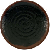 Thunder Group 1708TM, 8-1/4" Tenmoku Melamine Plate, Black w/ Brown Rim ...