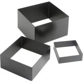American Metalcraft RSQB2, 3-Piece Geo Square Riser Set, Satin Black