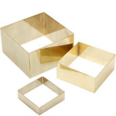 American Metalcraft RSQG2, 3-Piece Geo Square Riser Set, Satin Gold