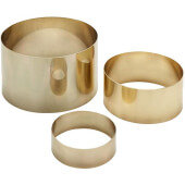 American Metalcraft RRG2, 3-Piece Geo Round Riser Set, Satin Gold