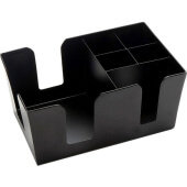 American Metalcraft BARB7, 6-Compartment Stainless Steel Bar Caddy, Black