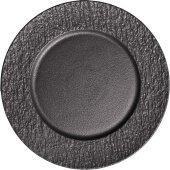 Vertex China OR-20V, 11" Orbit Porcelain Plate, Matte Black (12/pk)