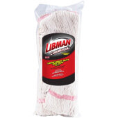 Libman Commercial 972, 22 oz Poly-Cotton Looped End Wet Mop Head, White
