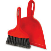 Libman Commercial 906, 7" Whisk Broom w/ Dustpan, Red