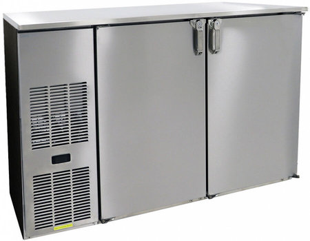 Glastender C1FB52, 52" 2 Solid Door Back Bar Cooler, Black