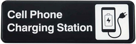 TableCraft 394565, 9" x 3" "Cell Phone Charging Station" Sign