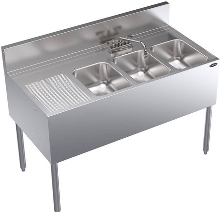 Krowne KR24-43R 48" x 24" Underbar 3 Compartment Sink